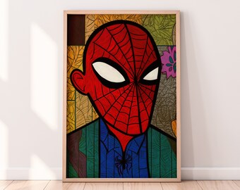 Picasso Style Spider-man Poster | Abstract Superhero Wall Art | Unique ...