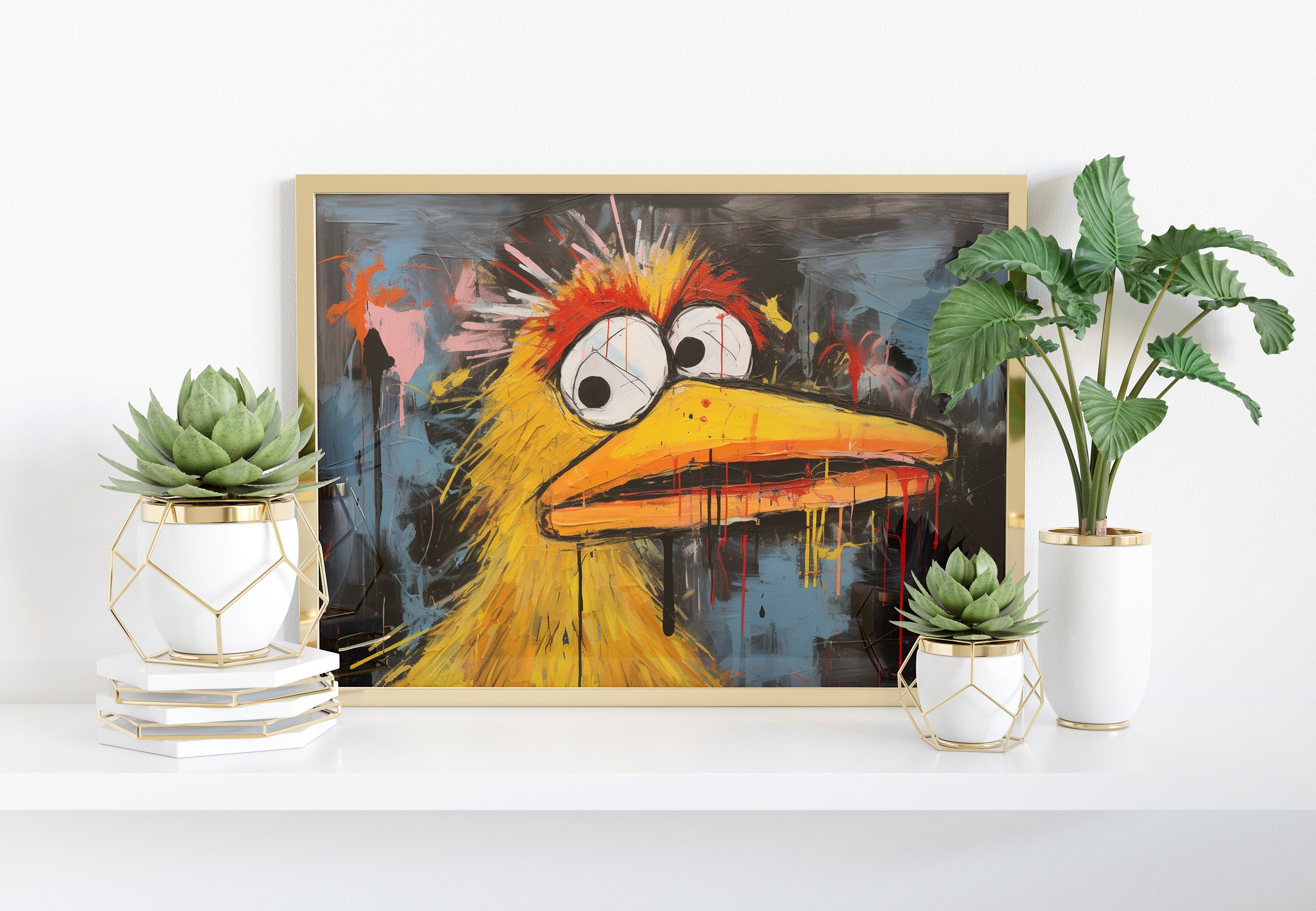 Basquiat-inspired Big Bird Poster Sesame Street - Etsy