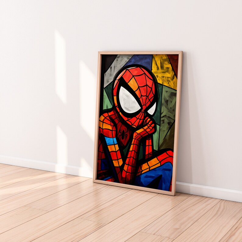 Picasso Style Spider-man Poster | Abstract Superhero Wall Art | Unique ...