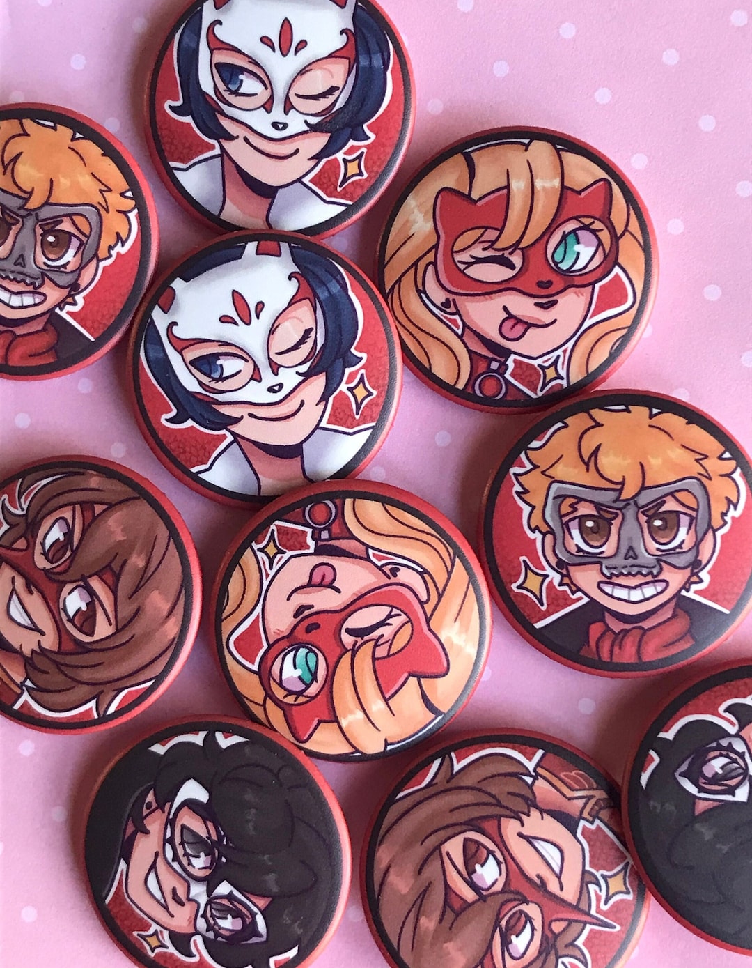 Persona 5 Phantom Thief Button Pins - Etsy