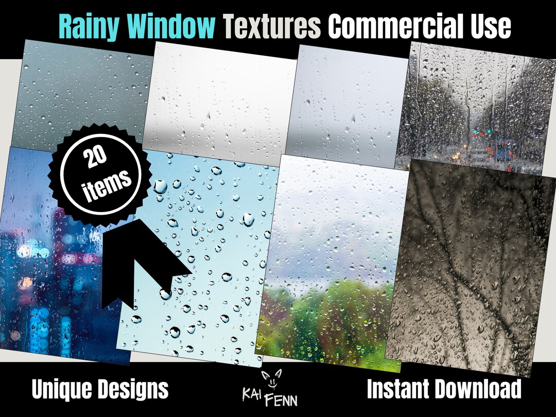 Rainy Window Texture Pack Raindrop Patterns Glass Textures - Etsy