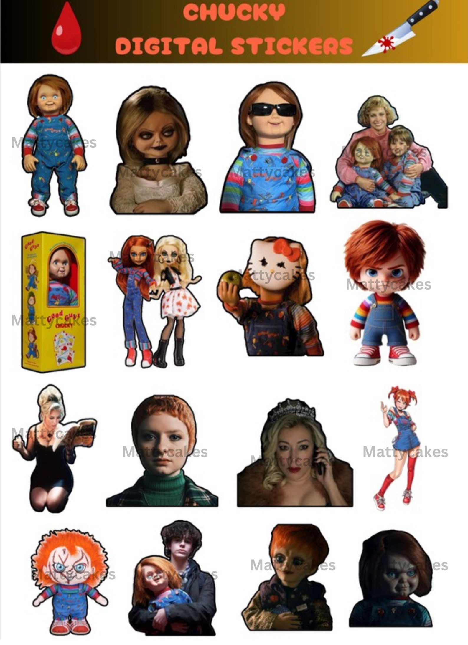 Chucky DIGITAL Stickers, GOODNOTES Stickers, iPad Stickers, Planner ...