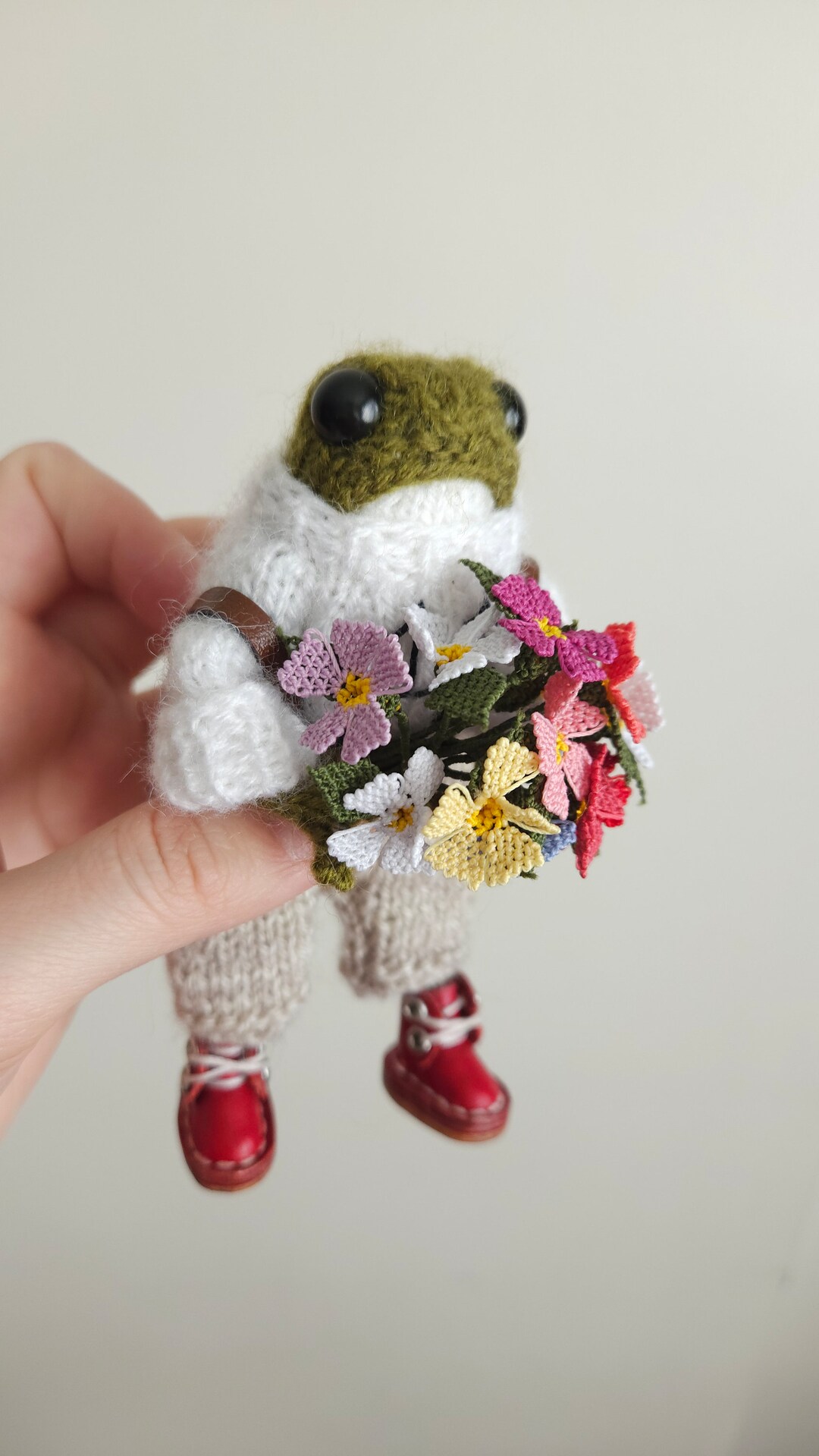 Amigurumi Frog , Handmade Frog and Leather Bots - Etsy