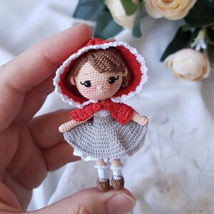 Miniature Amigurumi Little Red Riding Hood Doll 7 Cm, Handmade Gift ...