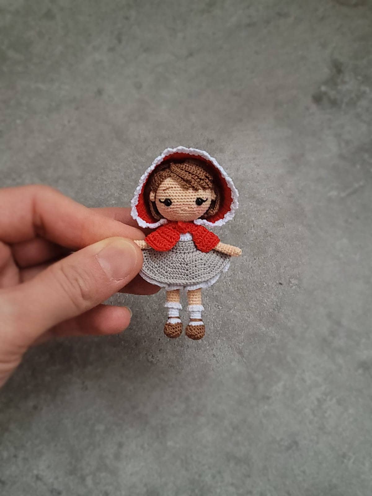 Miniature Amigurumi Little Red Riding Hood Doll 7 Cm, Handmade Gift ...