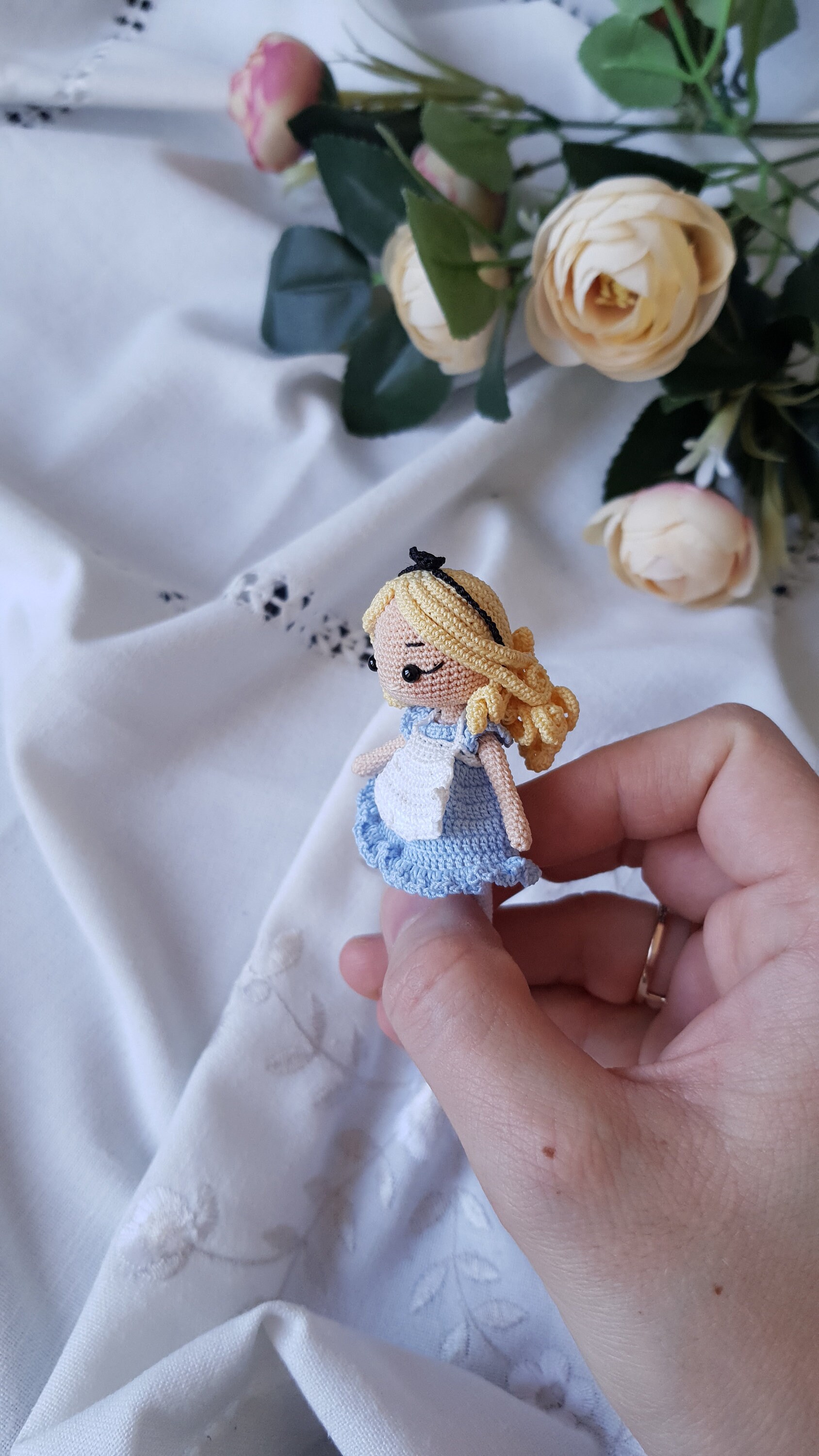 Miniature Amigurumi Alice , 8 Cm Miniature Handmade Gift, Birthday Gift ...