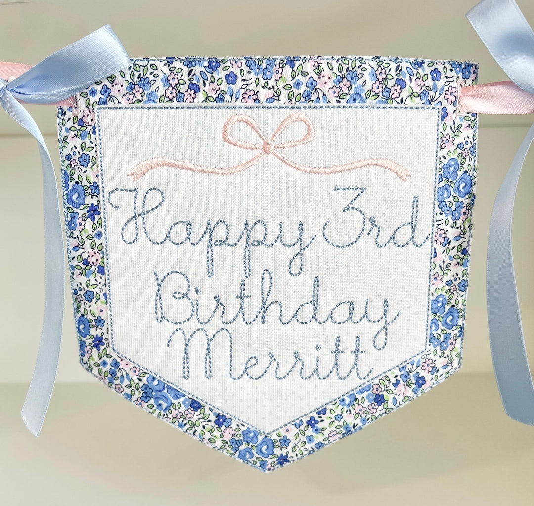 Pendant Banner Embroidery Design ITH 3 Sizes - Etsy