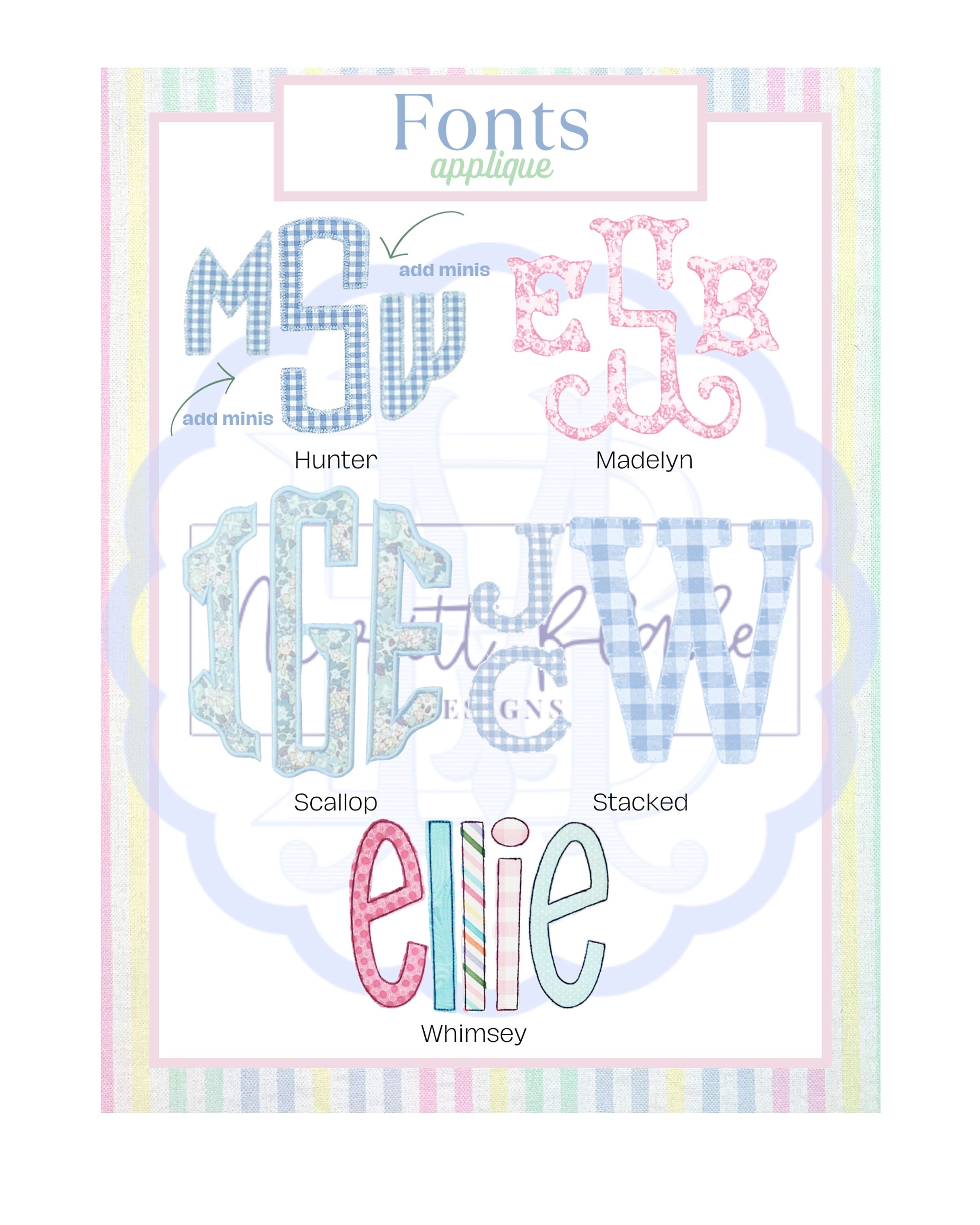 Embroidery Font Catalog Look Book Business Resource - Etsy
