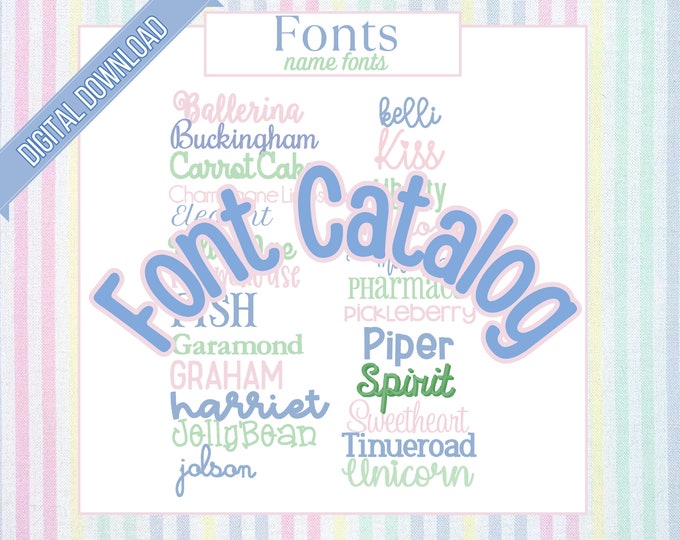 Editable Embroidery Font Catalog With Photos of Each Font + Links for ...