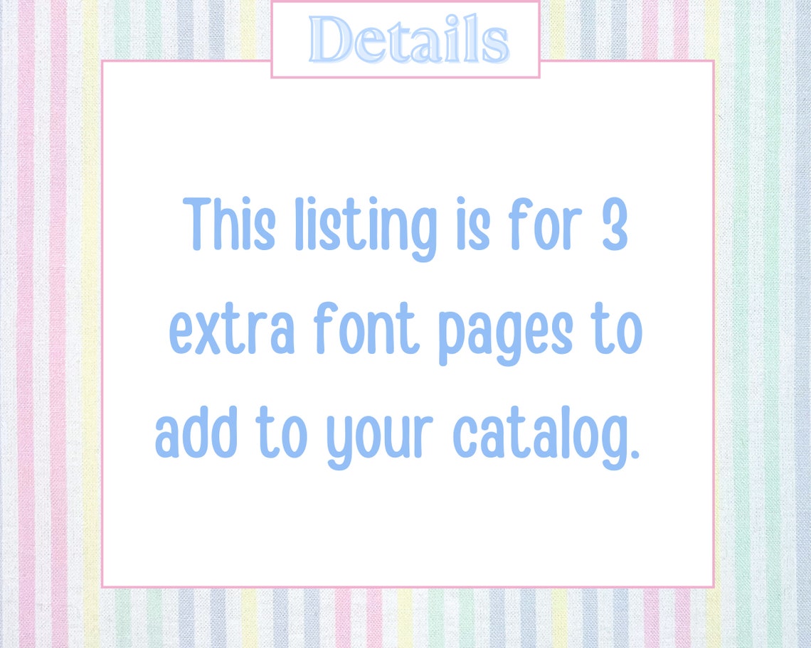 Extra Font Pages for Font Catalog Embroidery Business Resource - Etsy