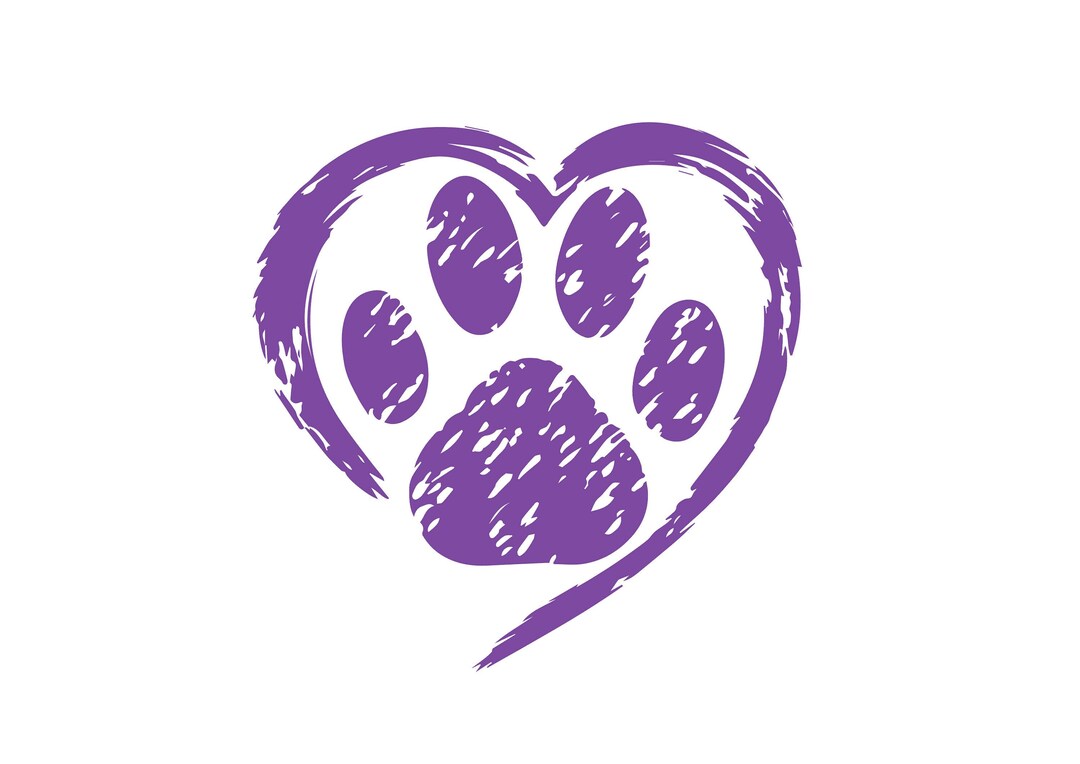 Distressed Paw Heart Vinyl Decal, Weather Resistant - Etsy