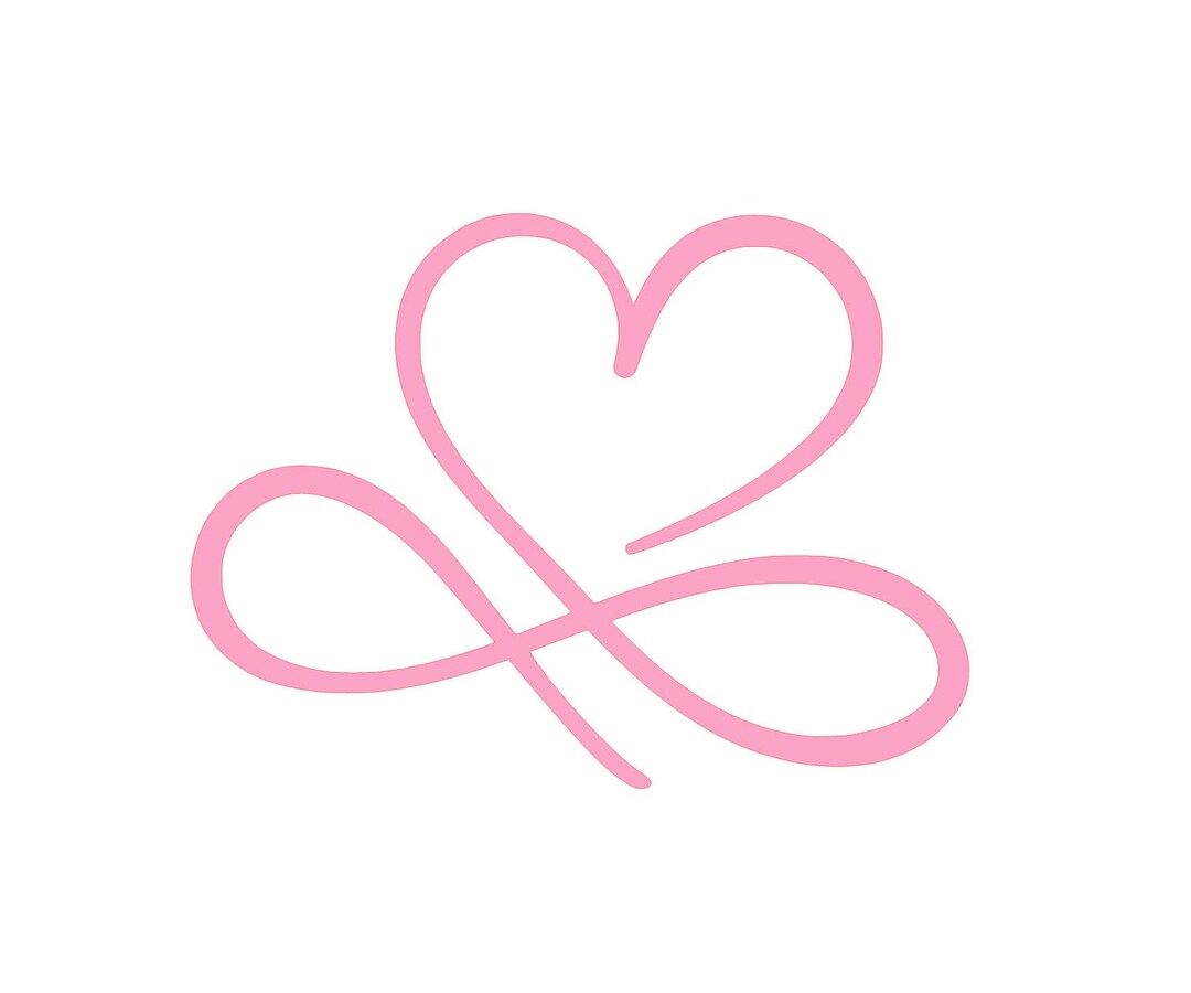 Heart and Infinity Symbol Vinyl Decal Transfer, Weather Resistant ...