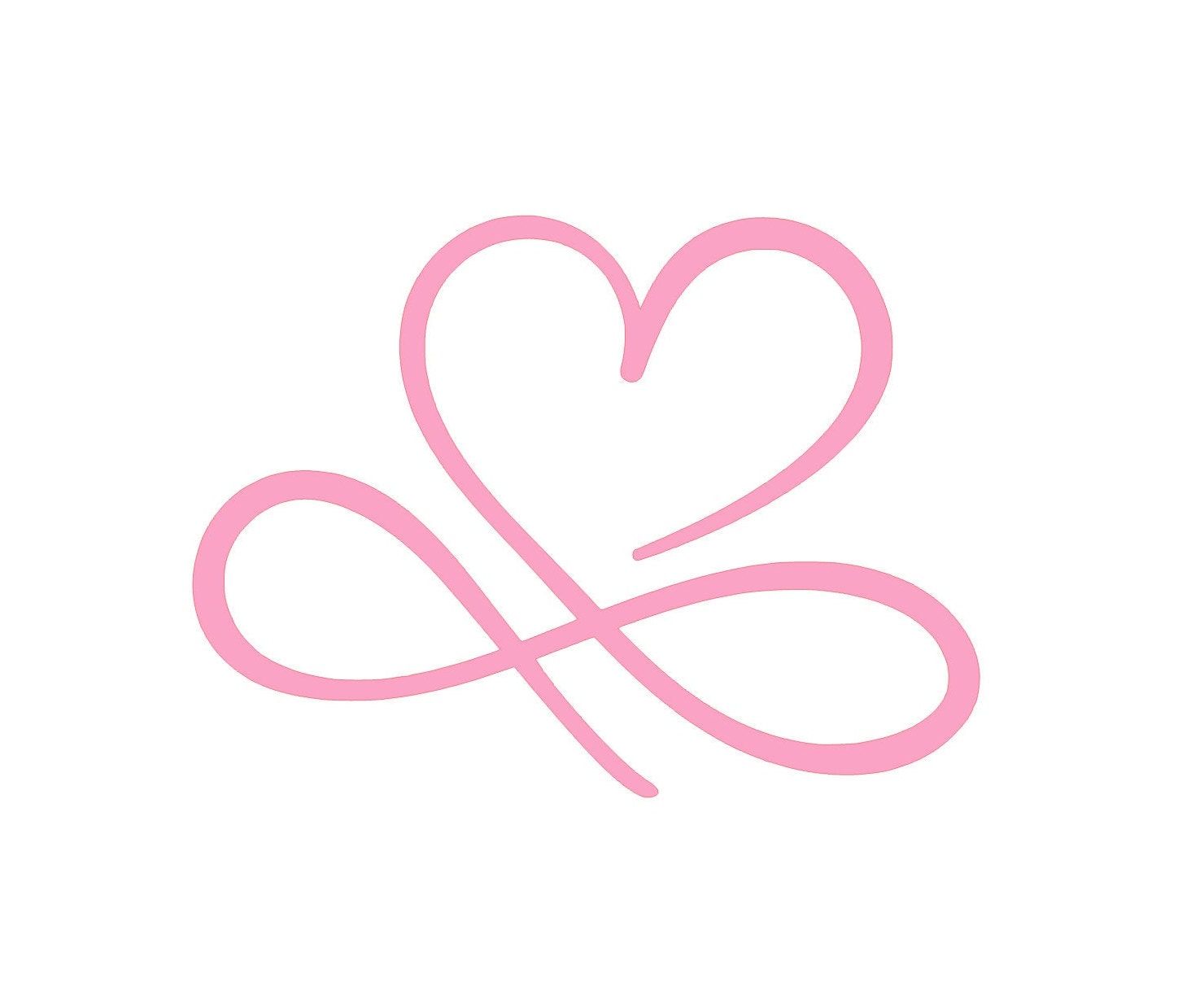 Heart and Infinity Symbol Vinyl Decal Transfer, Weather Resistant ...