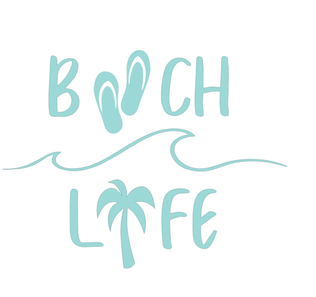 Beach Life Decal - Wave Decal - Beach Life With Wave Vinyl Decal ...