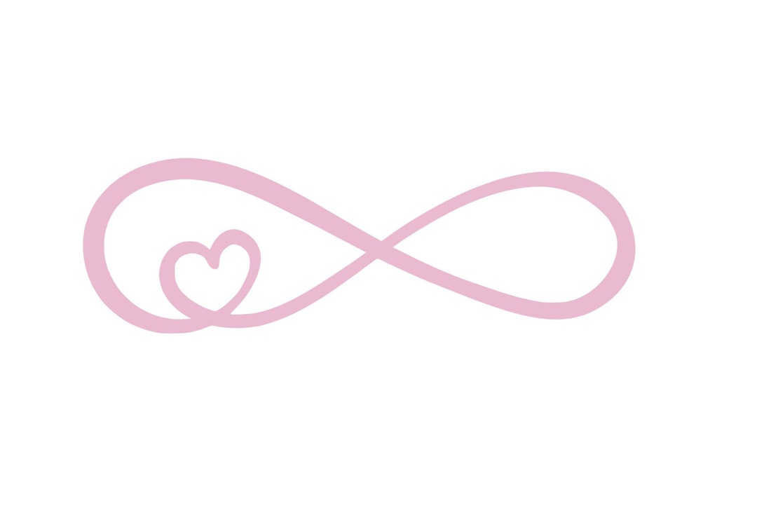 Infinity With Heart Decal Vinyl Transfer, Weather Resistant, Perfect ...