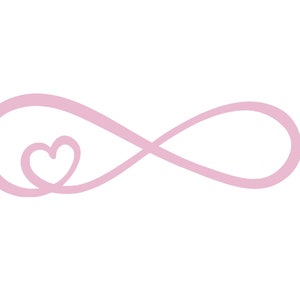 Infinity With Heart Decal Vinyl Transfer, Weather Resistant, Perfect ...