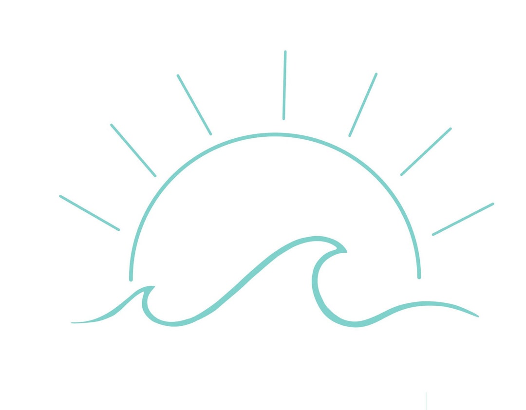 Wave and Sun Decal - Ocean Decal - Wave Decal - Sun Decal - Beach Vinyl ...