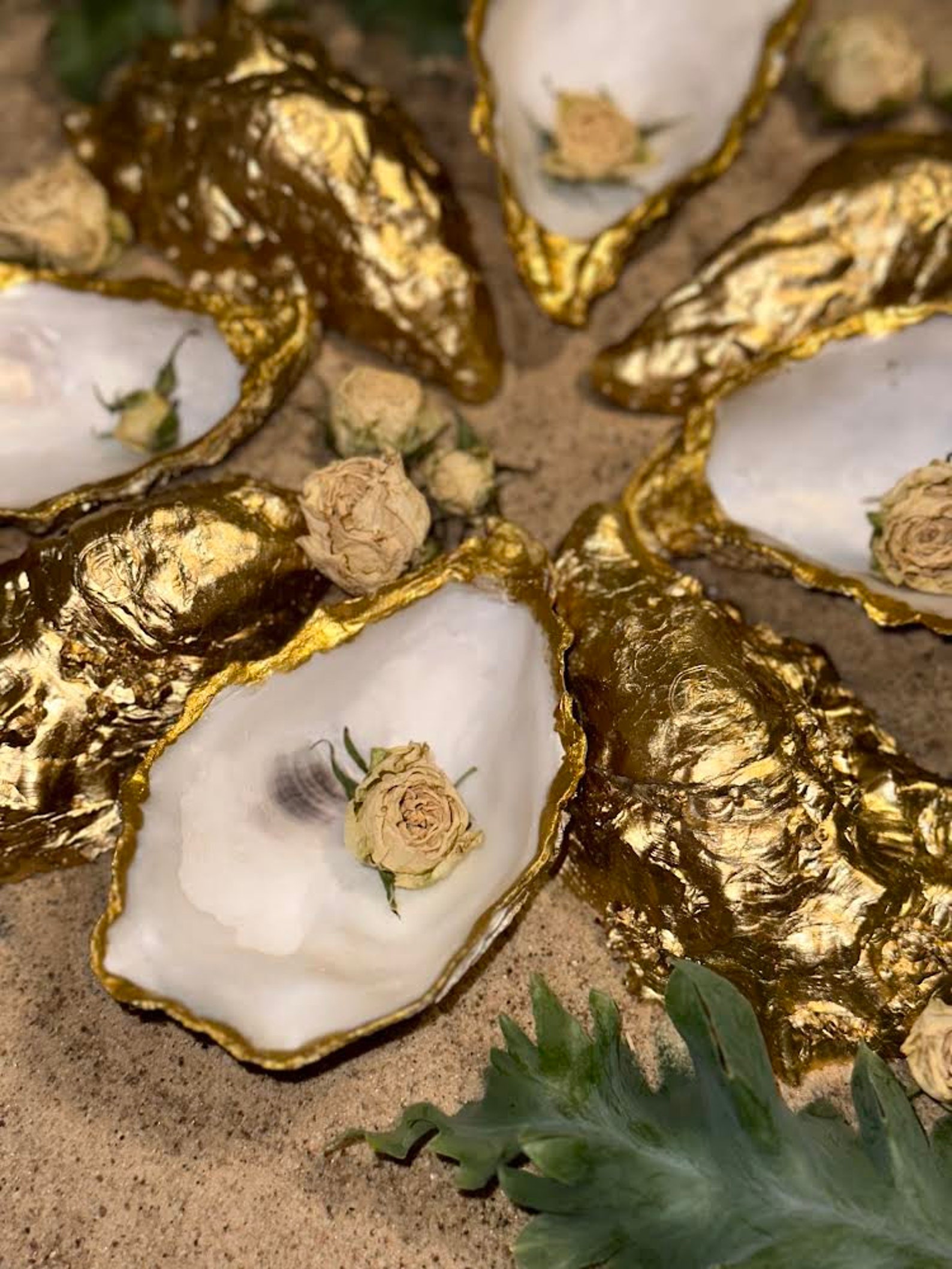 Oyster Shell Ring Dish, Ring Holder, Jewelry Dish, Gold Oyster Shell ...