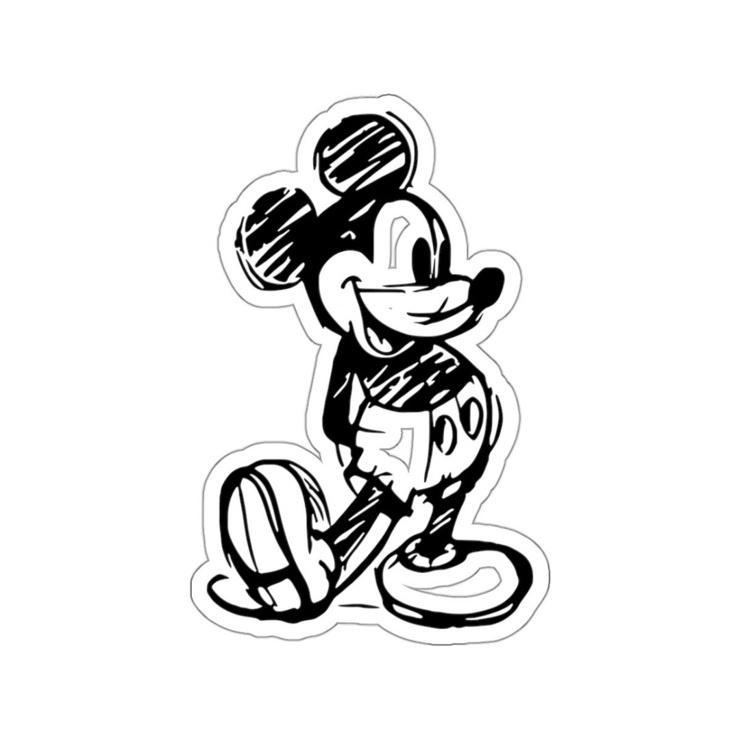 Sticker-mickey Mouse Waterproof Sticker Transparent and White - Etsy