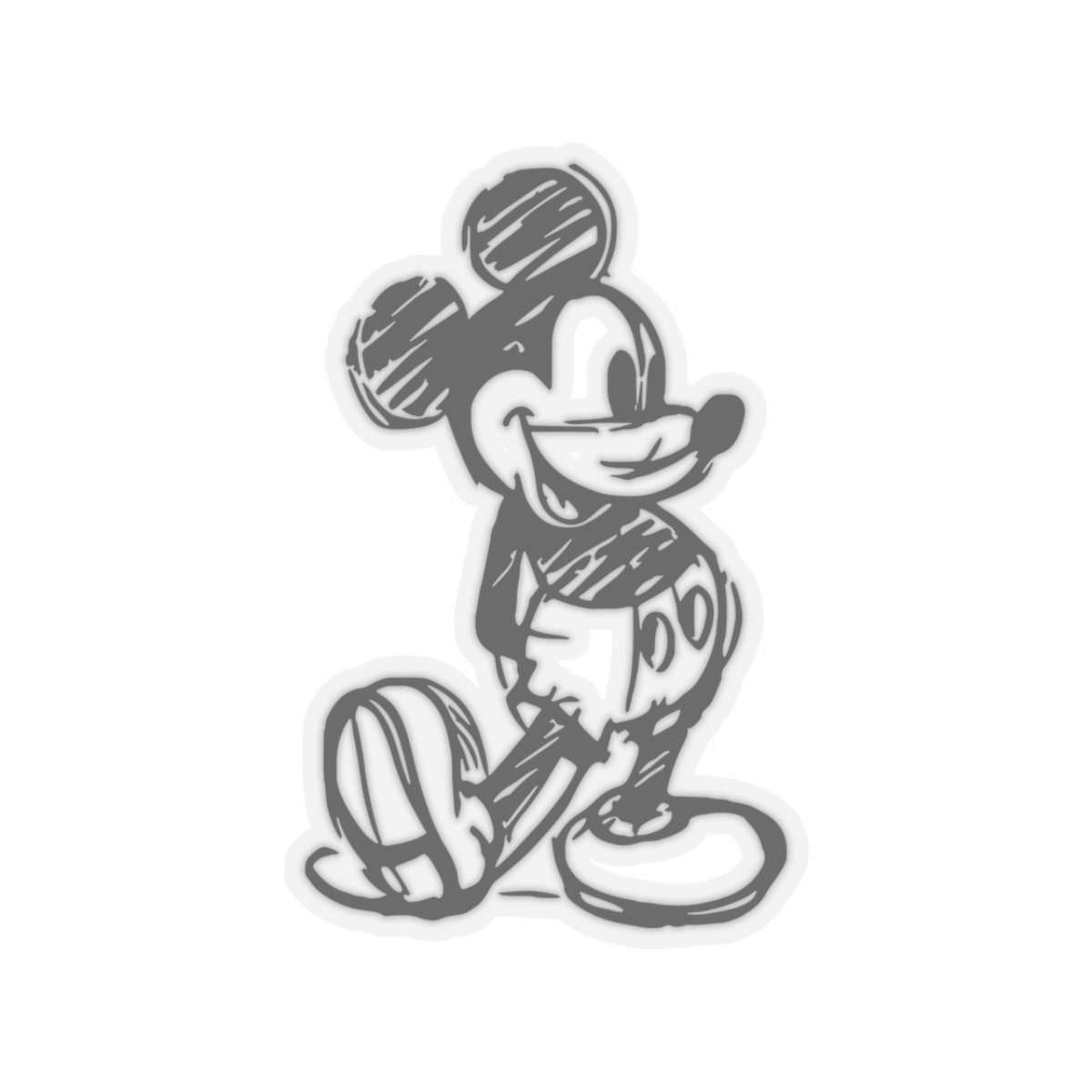 Sticker-mickey Mouse Waterproof Sticker Transparent and White - Etsy