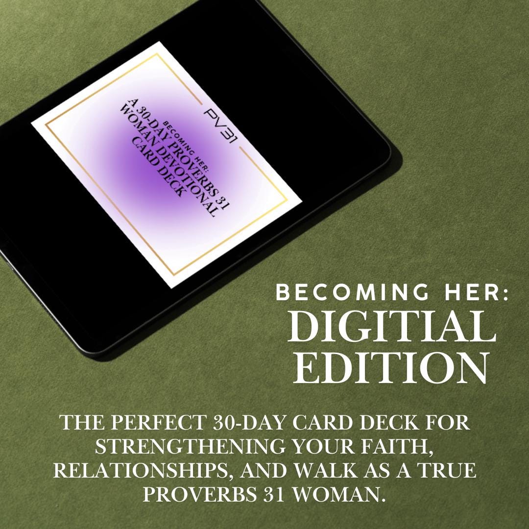 PV31 Becoming Her: 30-day Proverbs 31 Devotional Cards | Digital ...