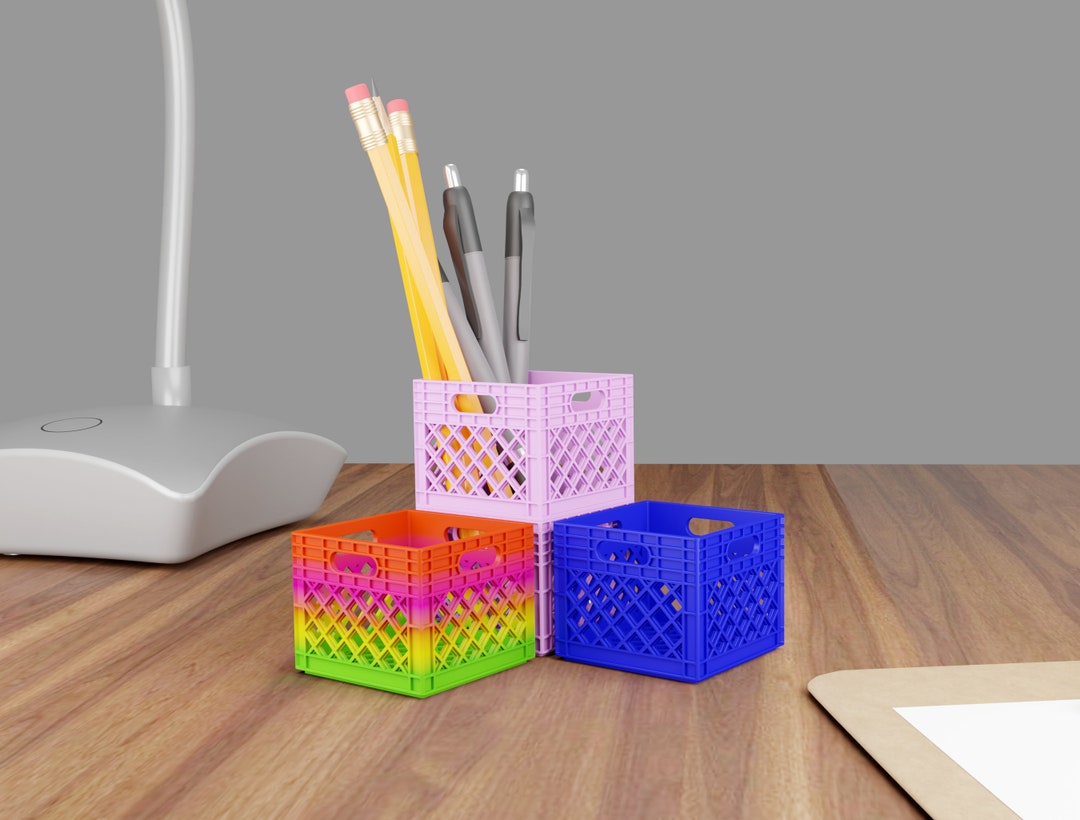 Mini Crate Miniature Milk Box Desk Organizer - Etsy