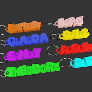 3D Printed Custom Name Text Keychain - Etsy