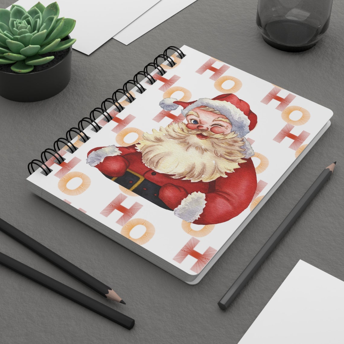 Santa Claus Christmas Planner and Journal, Gratitude Journal, Stocking ...