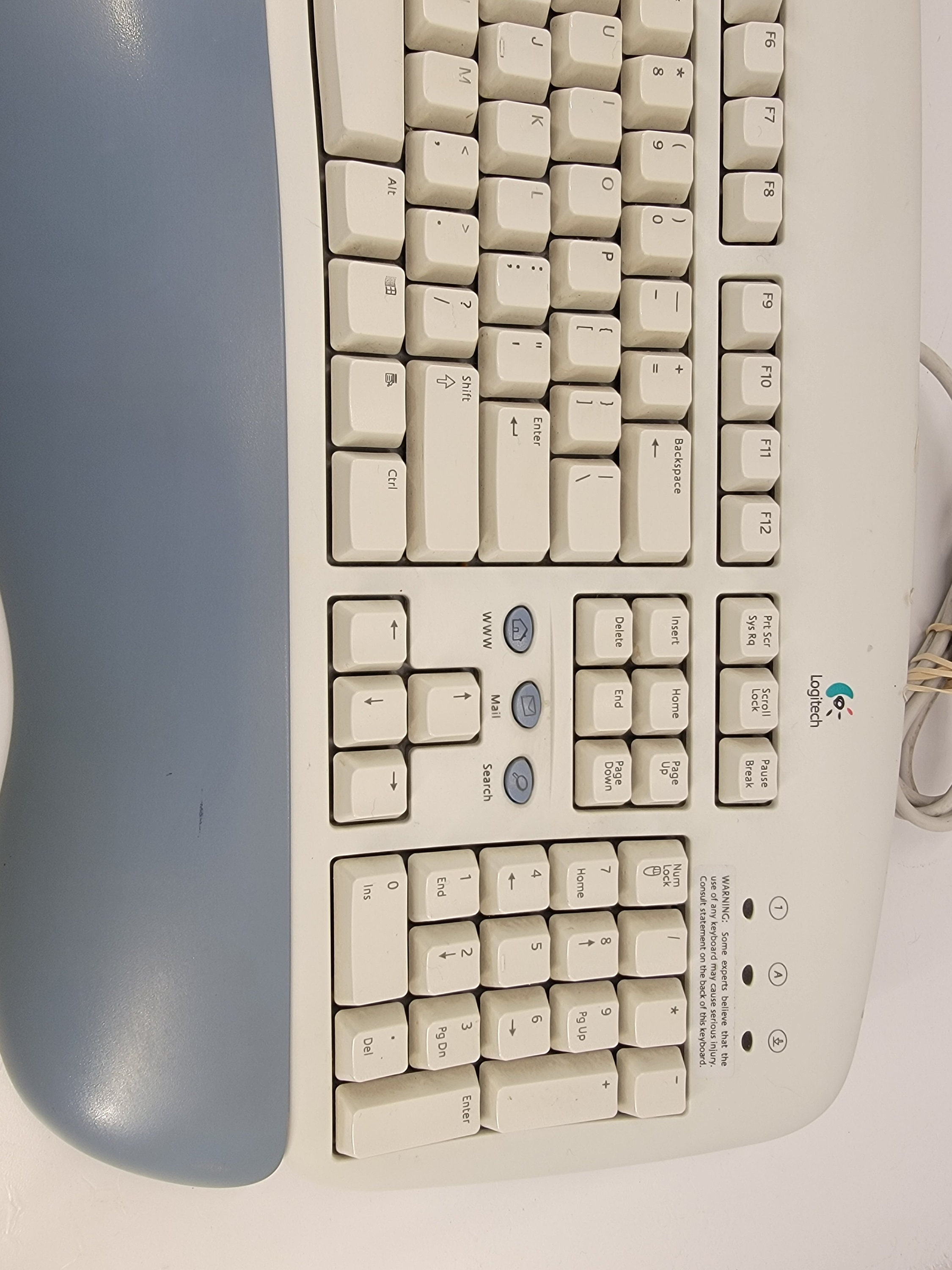 Logitech Corded Deluxe Access Keyboard With Blue Handrest PS/2 Y-SG13 ...