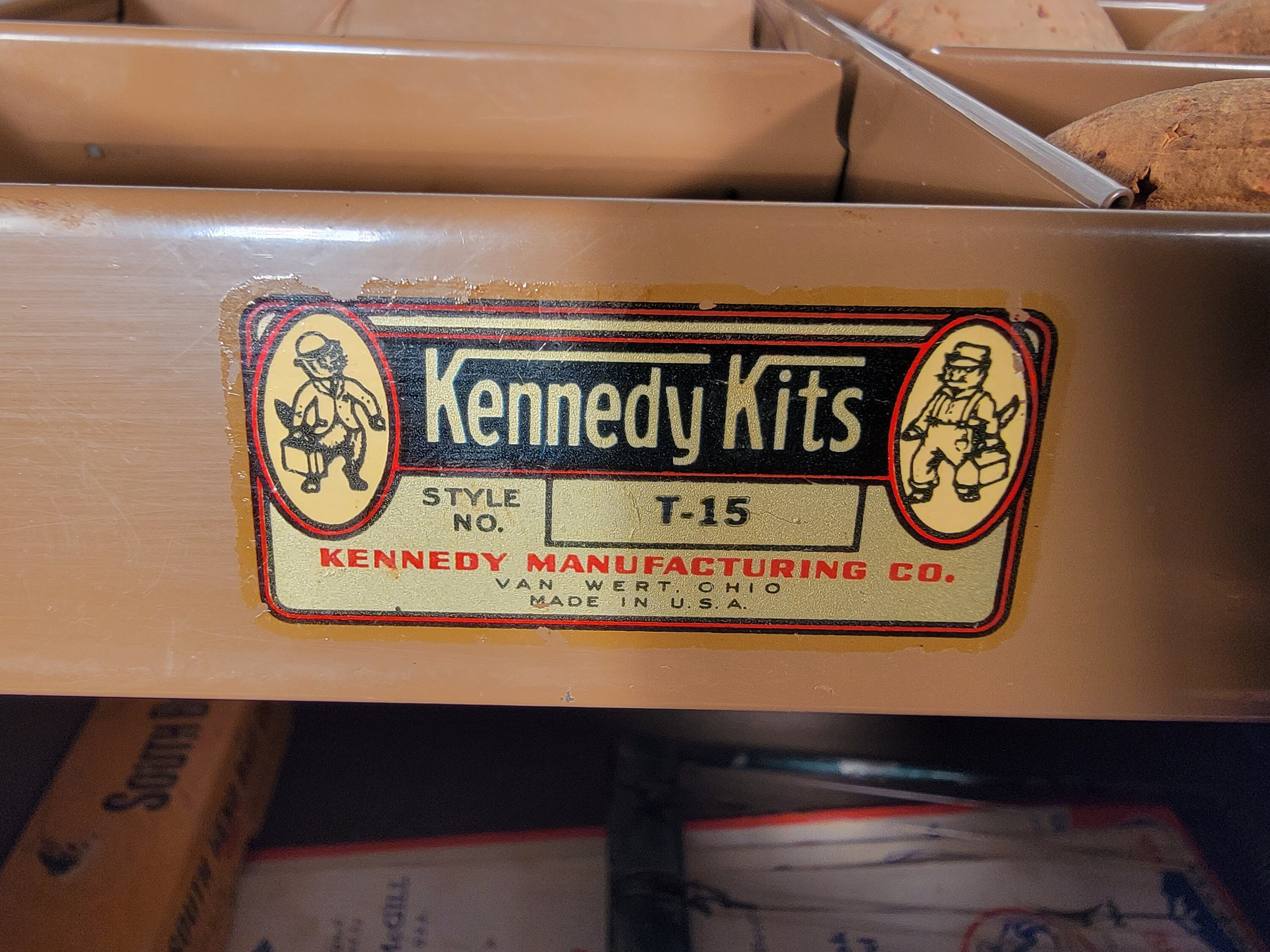 NICE Vintage 50s Kennedy T-15 Metal Tackle Box, 1 Tier. Old School ...