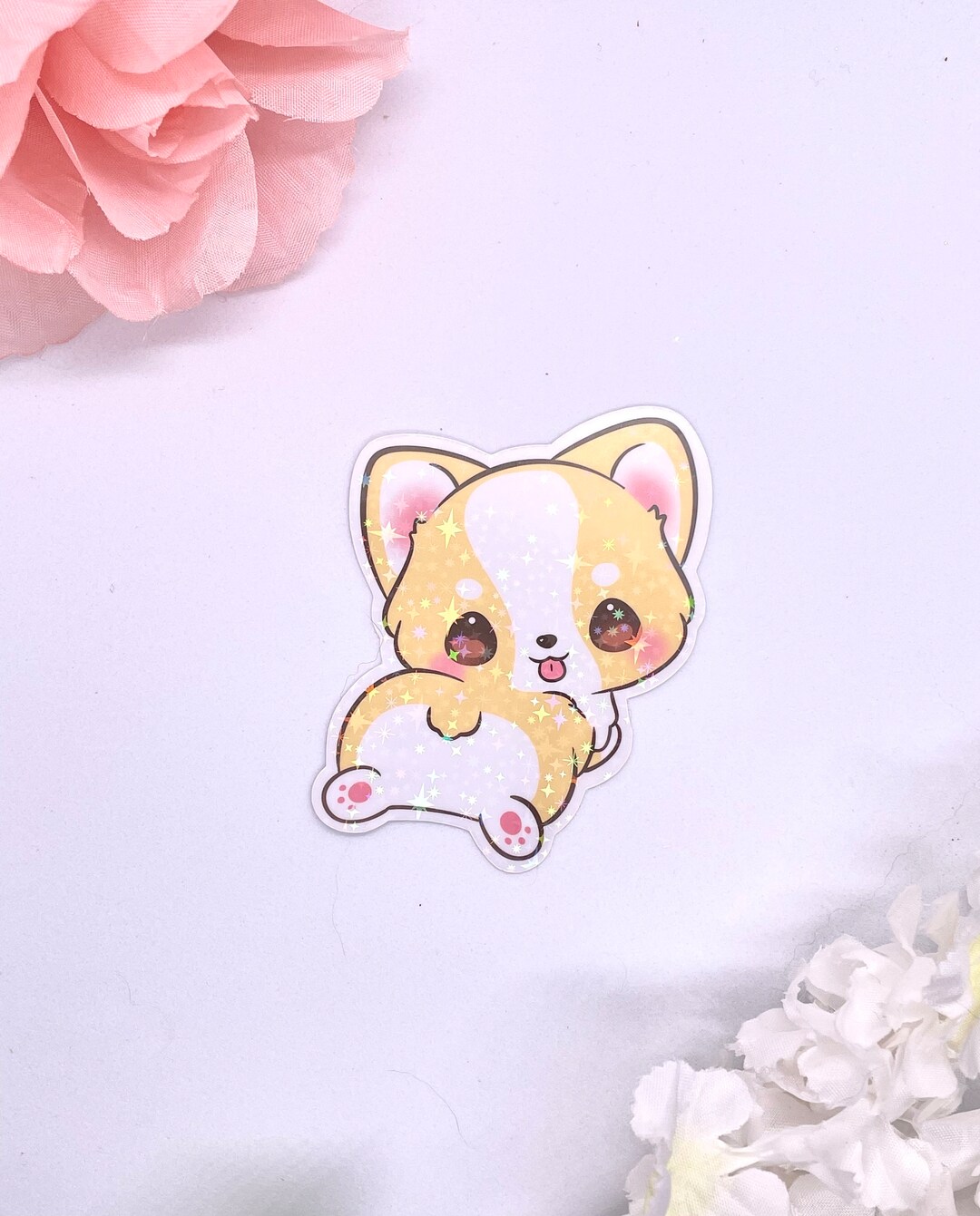 Kawaii Cute Corgi Butt Vinyl Sticker Animal Stickers Laptop Stickers ...
