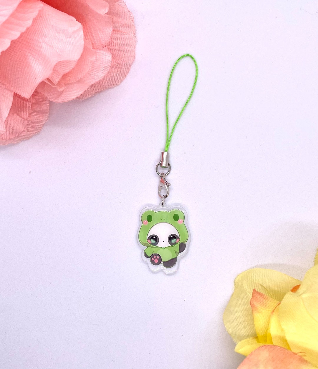 Kawaii Cute Froggy Panda Phone Charm Handmade Kawaii Charm Cute Charm ...