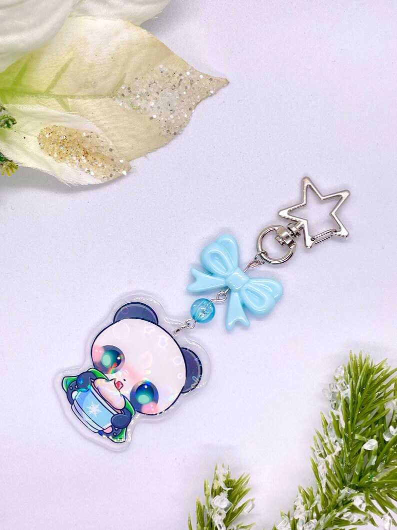 Kawaii Cute Panda With Winter Coffee Keychain Handmade - Etsy