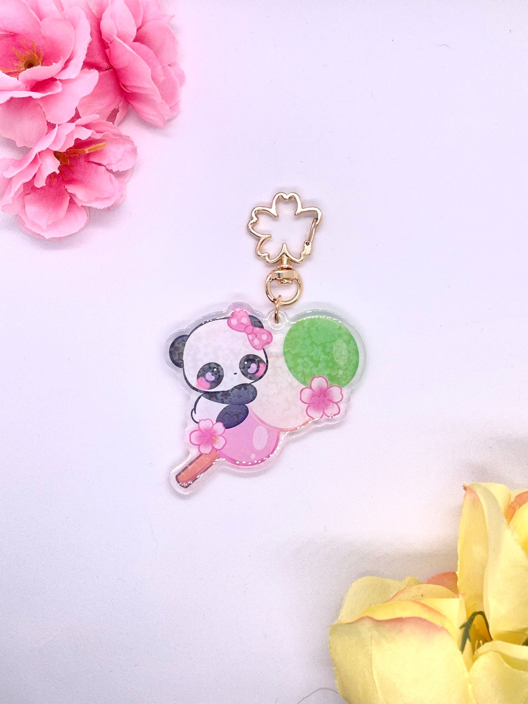 Kawaii Cute Dango Panda Keychain | Panda Keychain | Kawaii Keychain ...