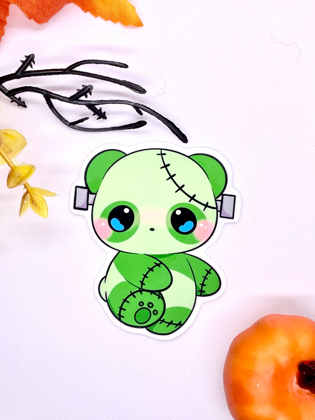 Kawaii Frankenstein Panda Vinyl Sticker Animal Sticker - Etsy