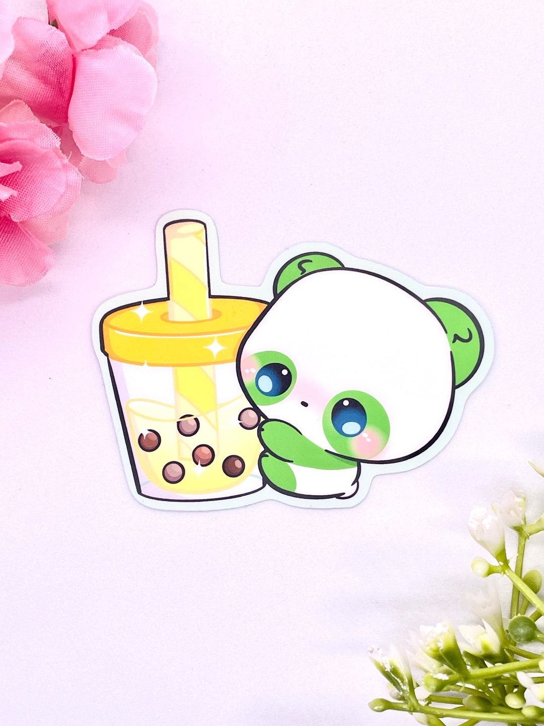 Kawaii Cute Boba Tea Panda Set 2 Vinyl Sticker Animal - Etsy