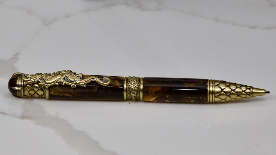 Golden, Silver, and Copper Dragon Pen - Etsy