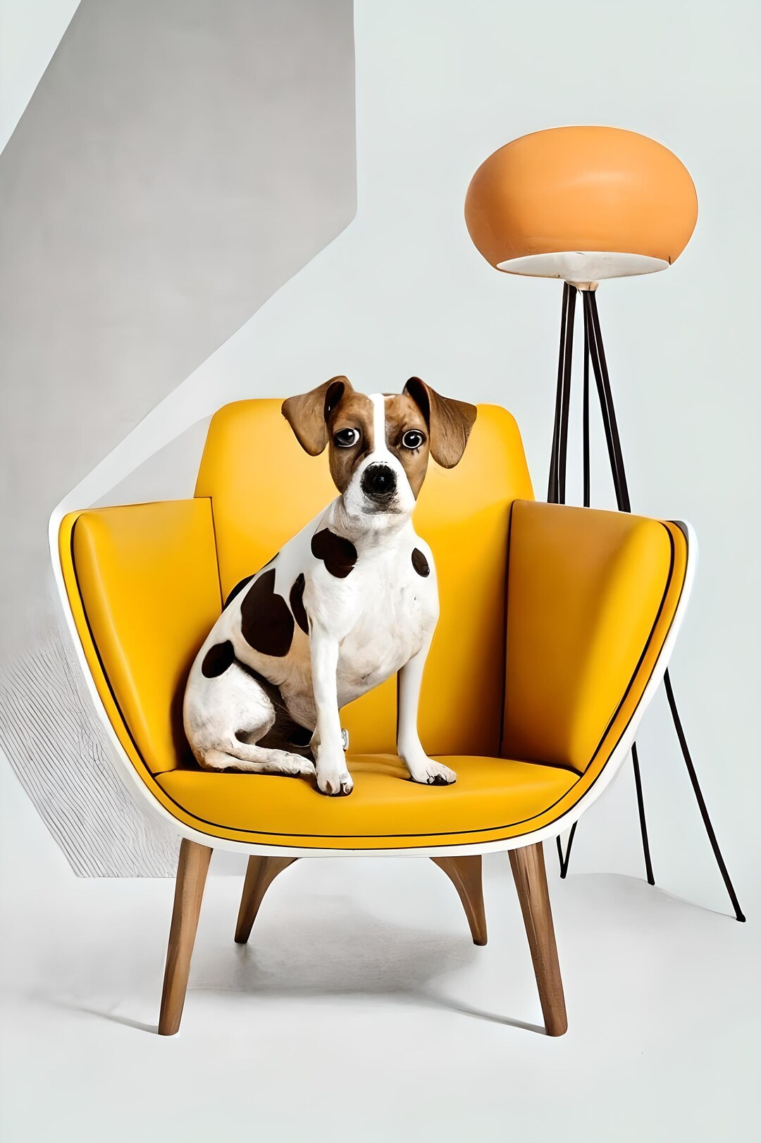 Midcentury Modern, Dog Art, Eams Chair, Gifts for Dog Lovers, Atomic ...