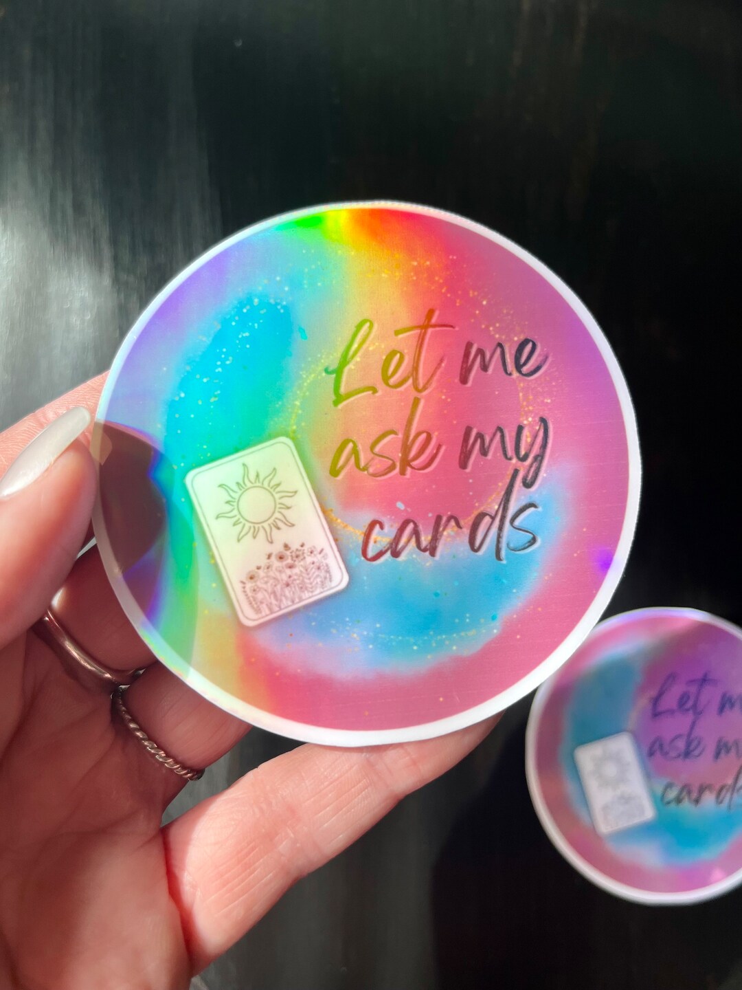 Let Me Ask My Cards Sticker, Tarot Sticker, Cool Sticker, Tarot Lover ...
