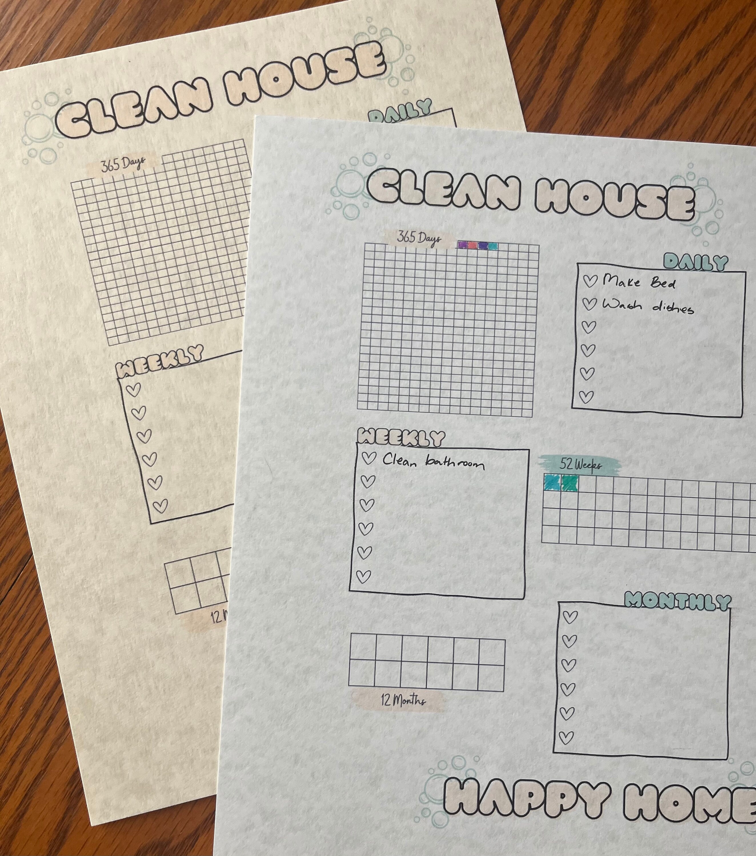 House Cleaning Tracker Download, Planner Pages, Journal, Organization ...