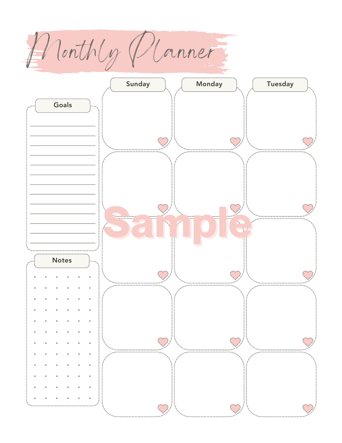 Monthly/weekly/daily Planner Pages, Instant Download Planner, Daily ...
