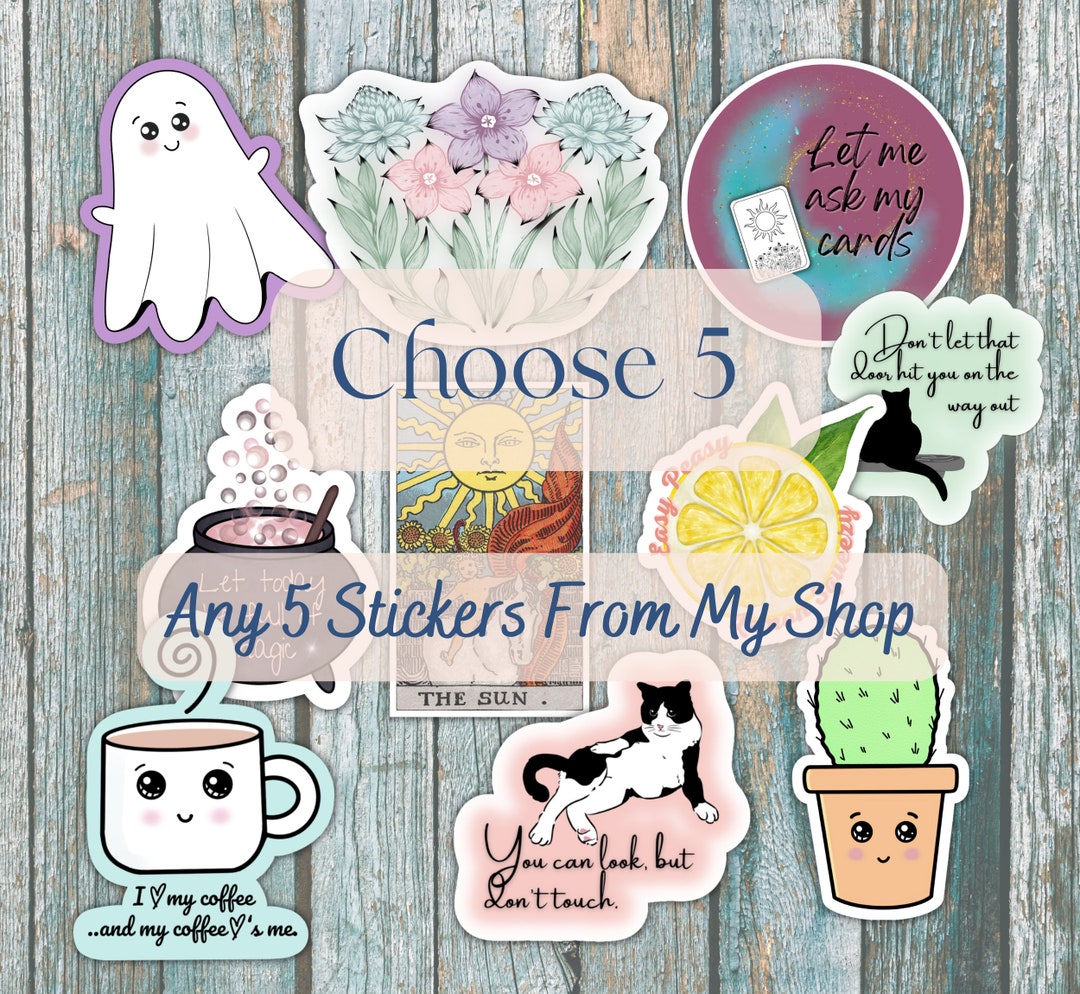 Choose 5 Sticker Pack, Sticker Set, You Choose, Cute Stickers, Any 5 - Etsy