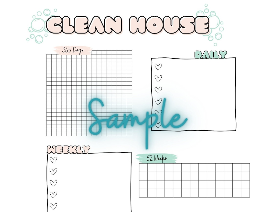 House Cleaning Tracker Download, Planner Pages, Journal, Organization ...