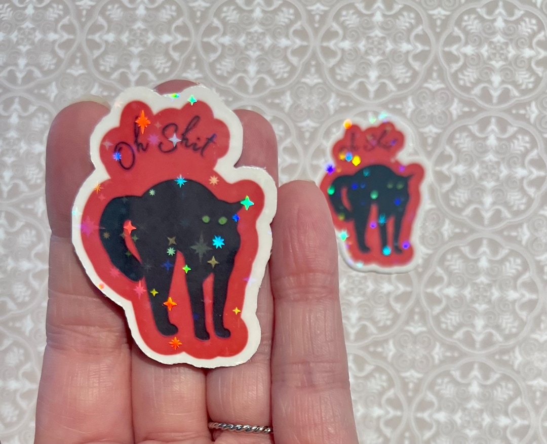 Startled Kitty Sticker, Funny Sticker, Cat Sticker - Etsy
