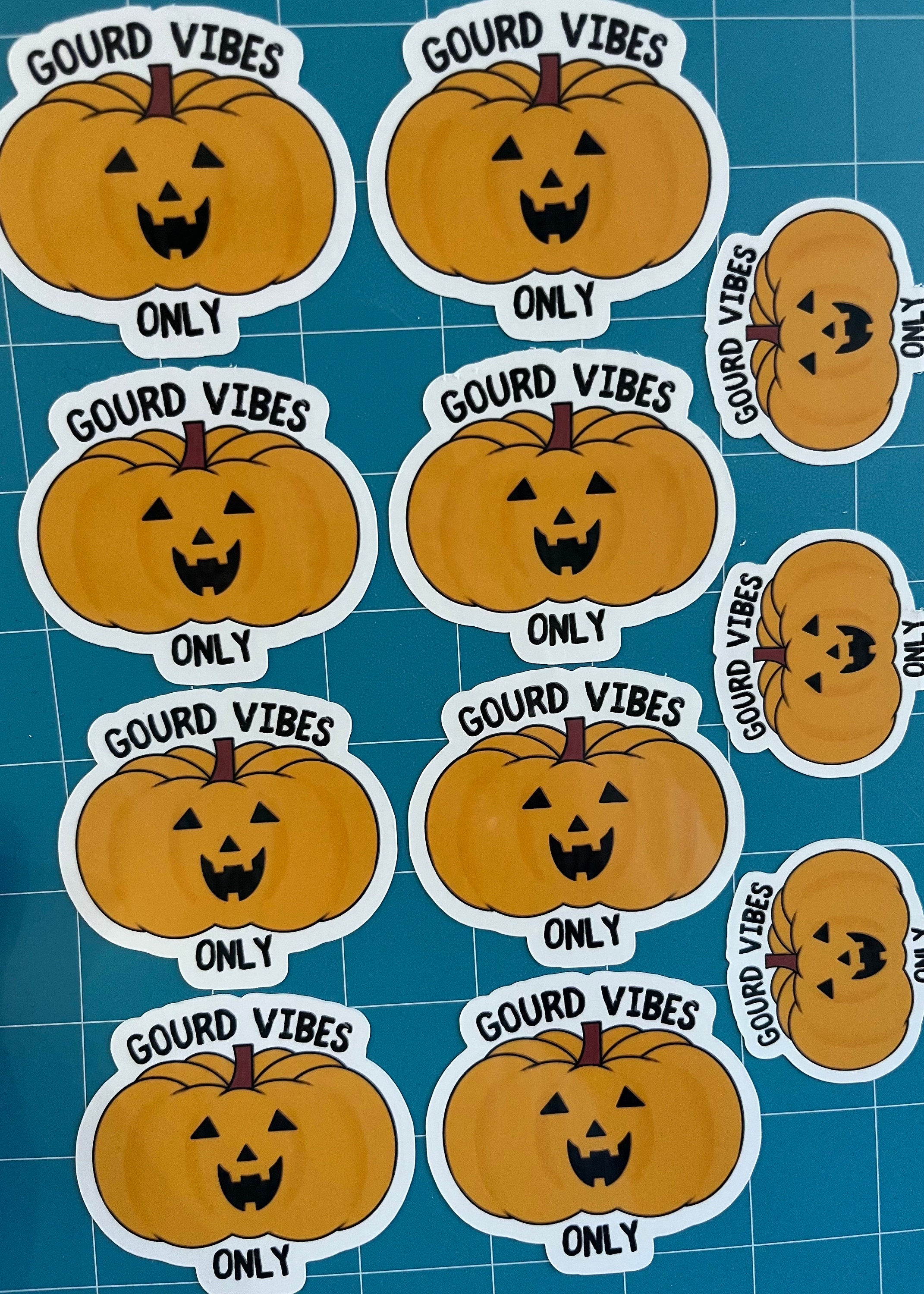 Gourd Vibes Only Sticker, Cute Sticker, Pumpkin Sticker, Halloween ...