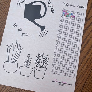 Daily Water Tracker Journal Download, Planner Pages, Bullet Journal - Etsy