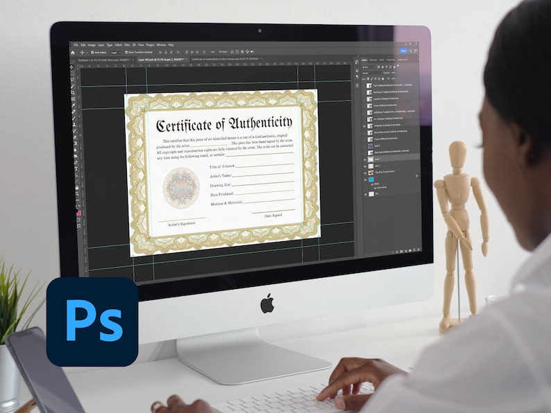 Traditional Gold Certificate of Authenticity Template: Artwork COA ...