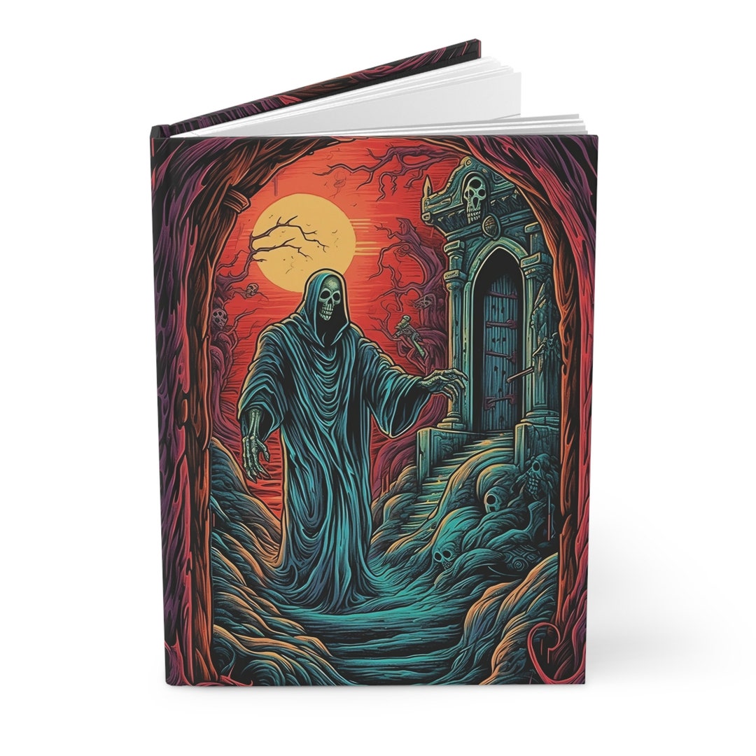 Grim Reaper Tarot Card Style Lined Journal - Gothic Diary and Hardcover ...
