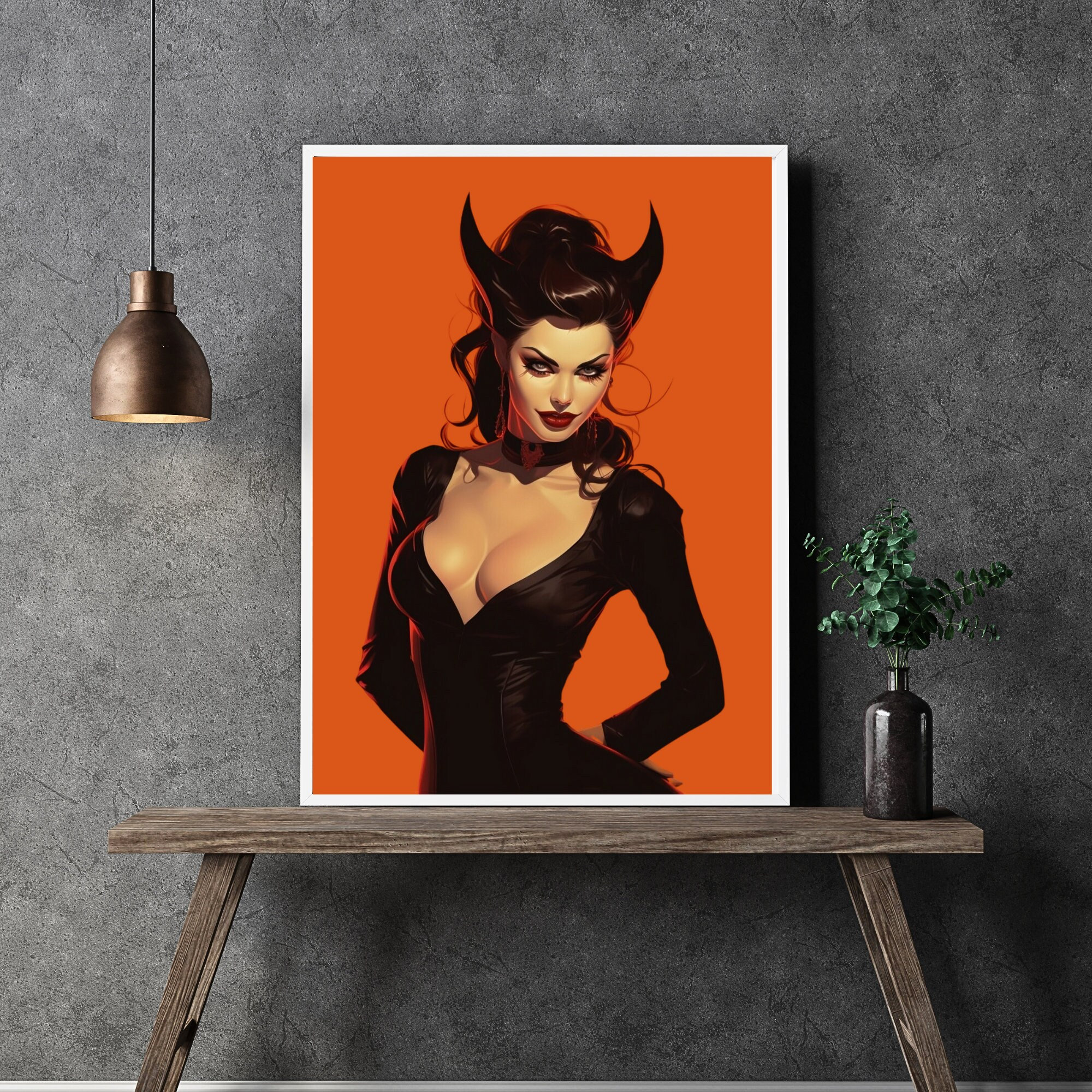 Sultry 1940s Pinup Devil Poster Print Sexy Wall Art/ Devil Woman Art / Sexy Pinup Art - Etsy