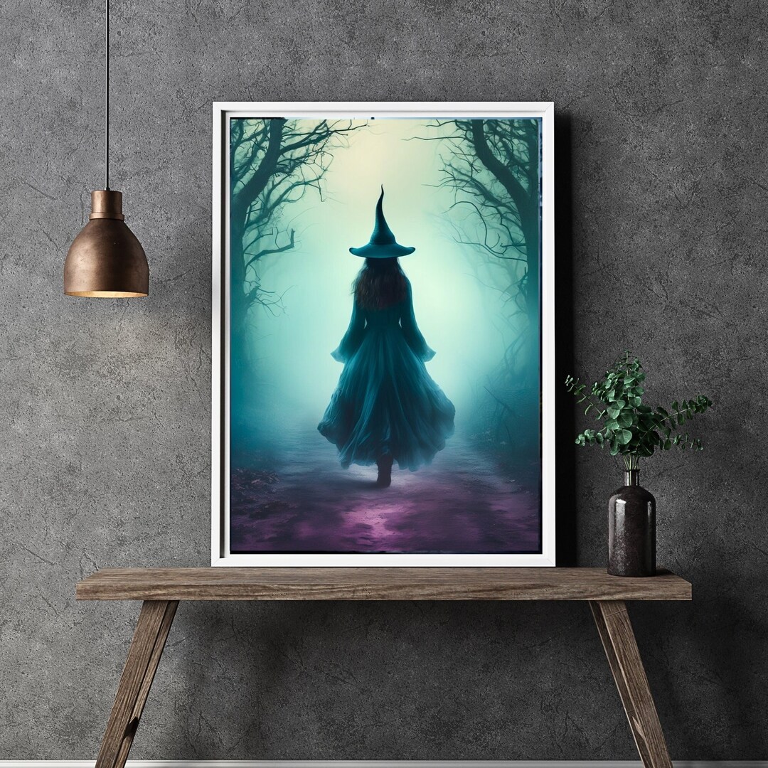 The Witch's Enchanted Purple Forest Silhouette Poster Print - Gothic ...
